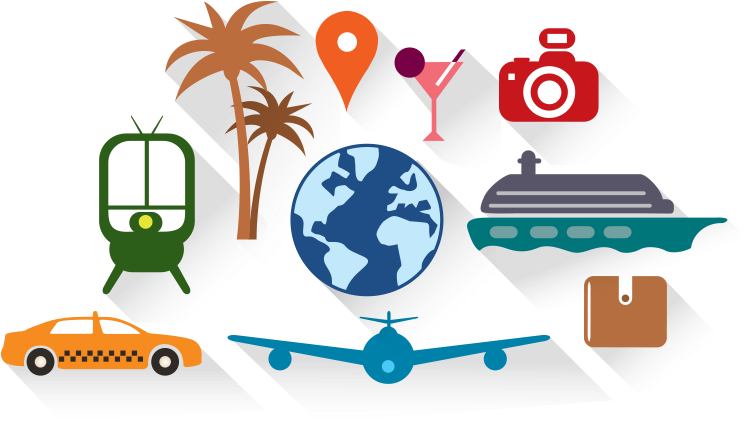 Travel Symbols Vector Illustrations Free Png Graphic - Tourism ...