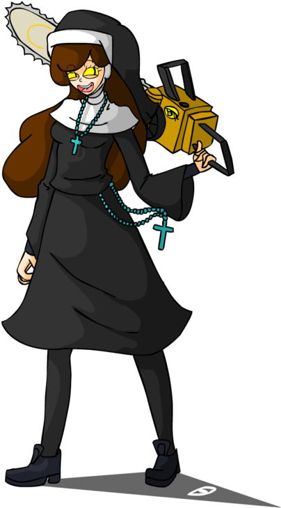 Nearly Had A Conniption Fit Drawing The Chainsaw - Cartoon - (481x750 ...