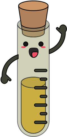 Test Tube Happy Cartoon Character Icon Image - Vector Graphics ...