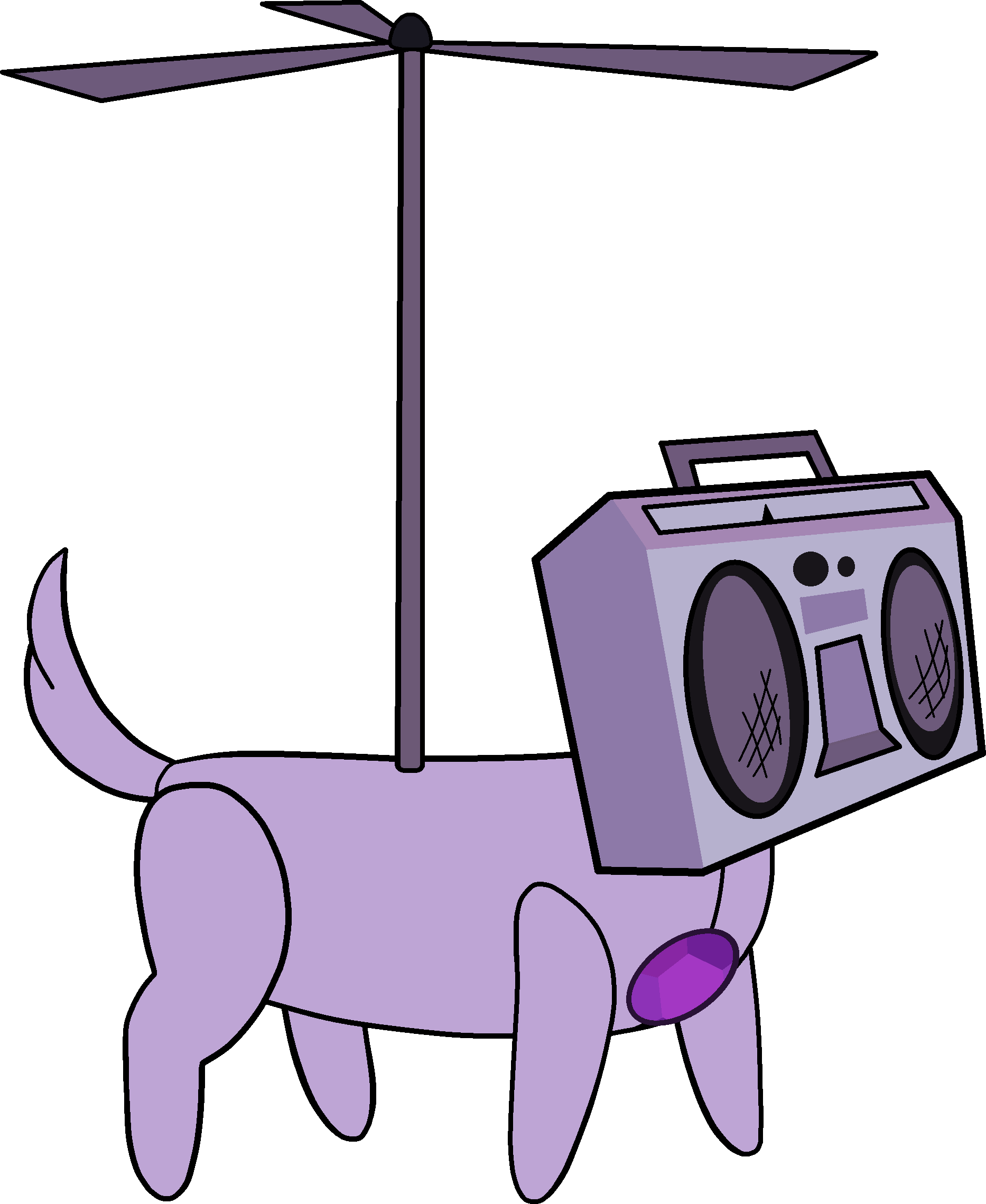 Boombox - Amethyst As A Dog - (1866x2279) Png Clipart Download