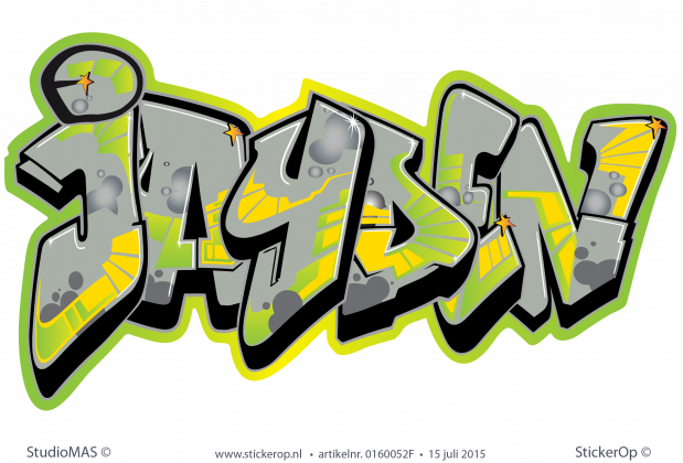 Muursticker - Jayden Graffiti - (619x420) Png Clipart Download