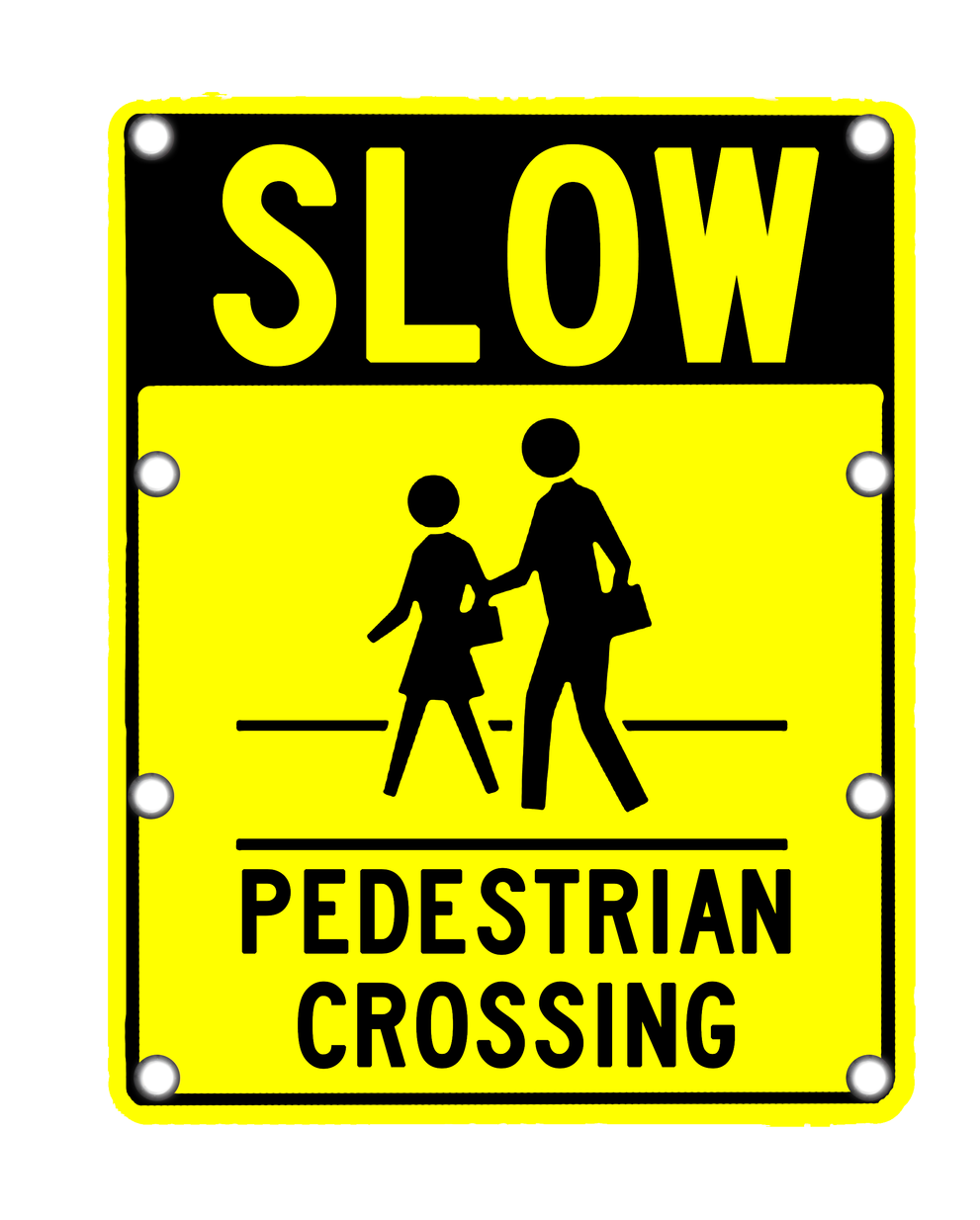Caution Pedestrian Crossing Sign Aluminum Metal - Pedestrian Safety ...