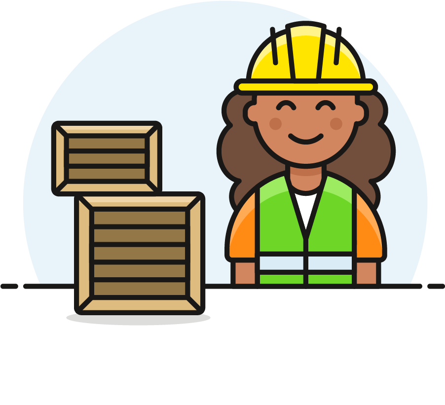 43 Warehouse Worker Female Asian - Cartoon - (1025x1148) Png Clipart ...
