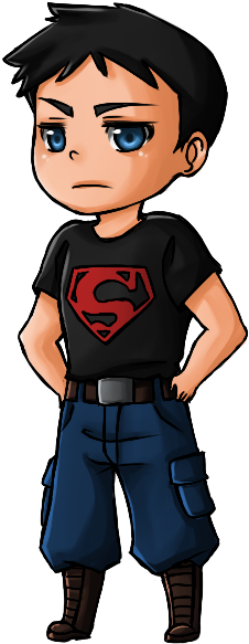 Superboy Young Justice Chibi - (415x600) Png Clipart Download