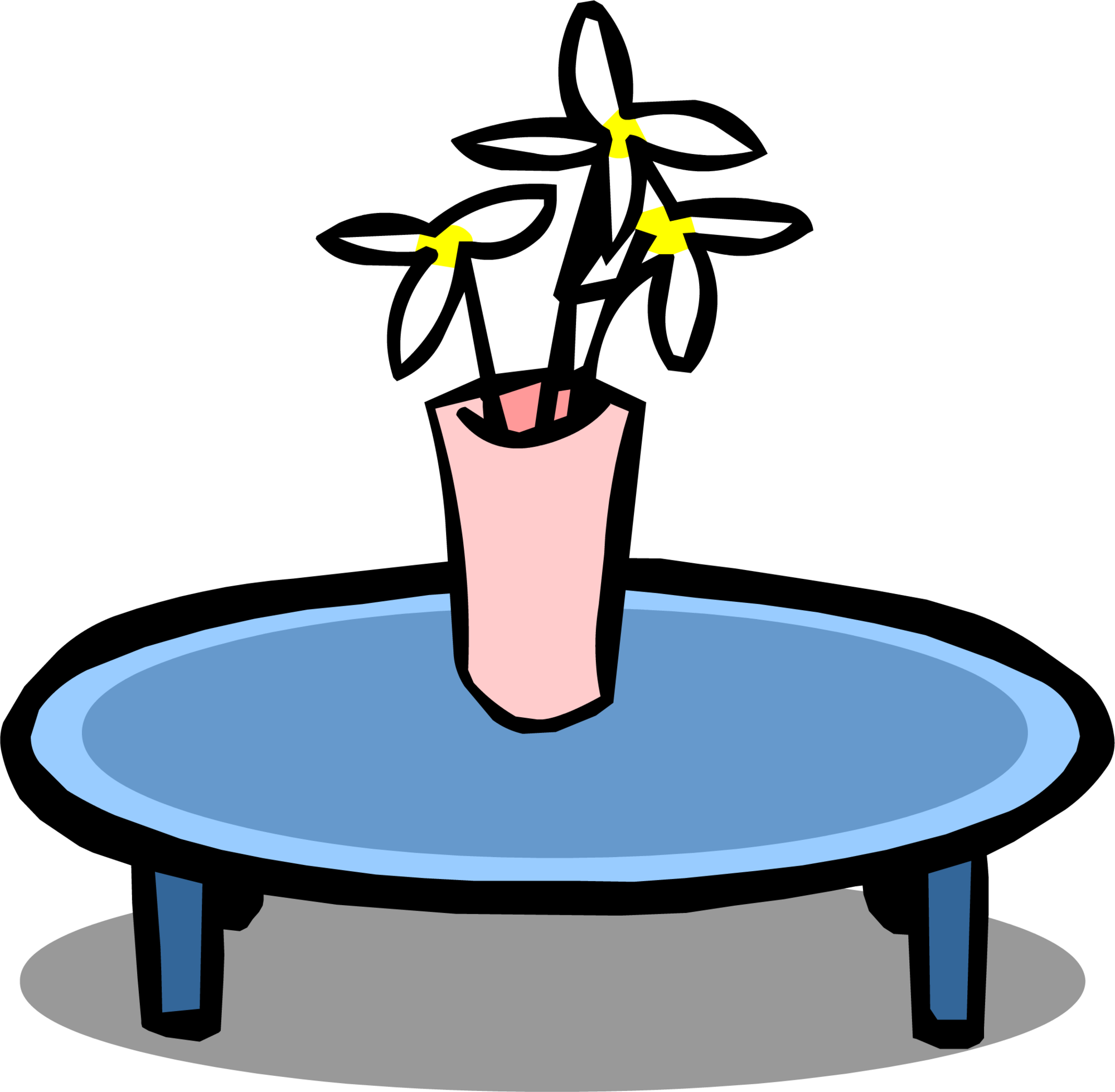 Blue Table Sprite - Blue Table - (2000x1958) Png Clipart Download