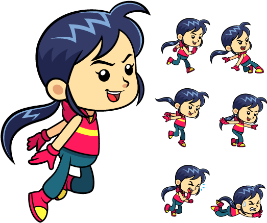 Action Girl Game Sprites - Sprite Game - (600x500) Png Clipart Download