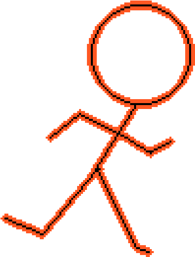 Orange Stick Figure - Stick Figure - (1024x576) Png Clipart Download
