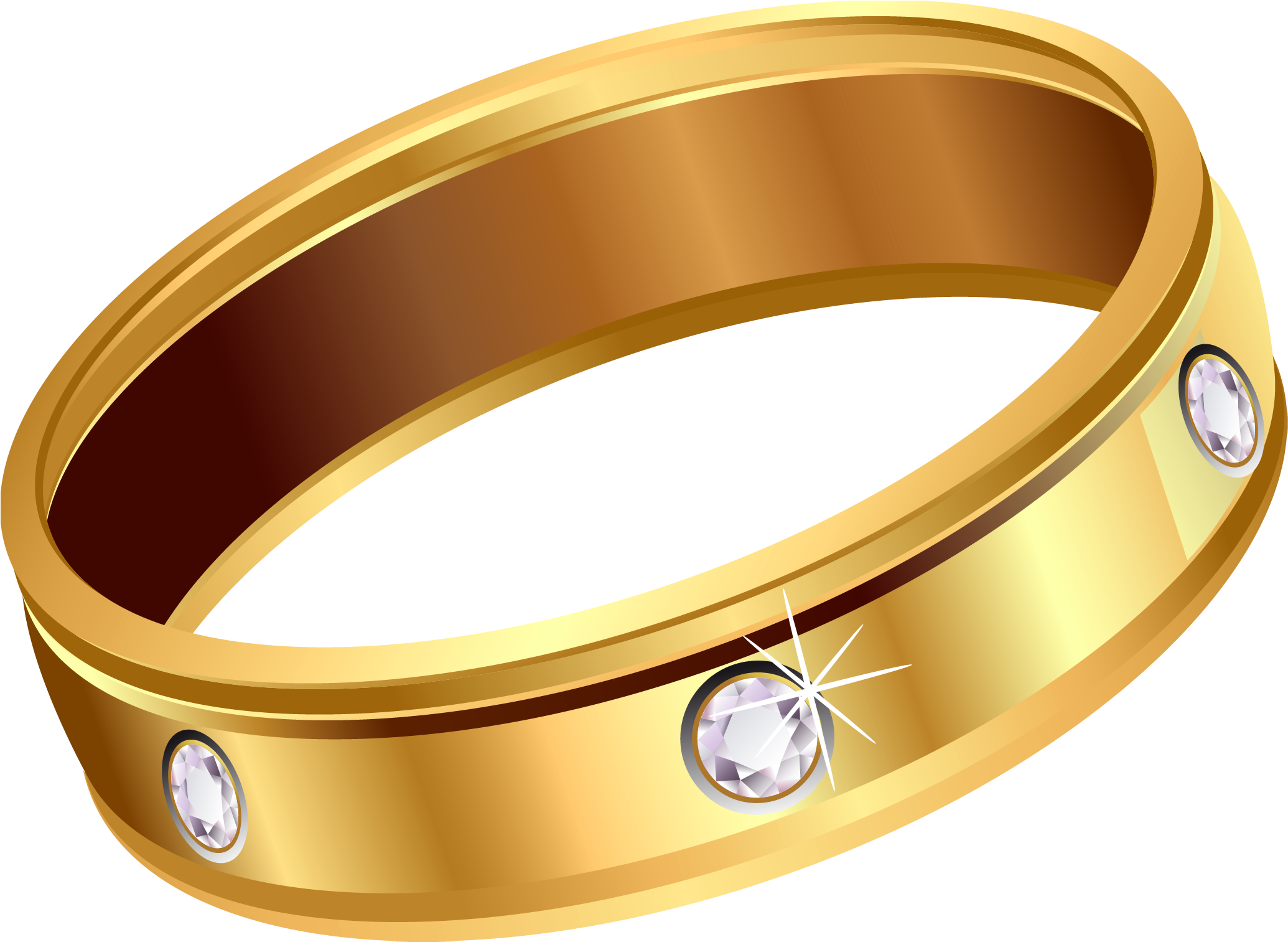 Transparent Gold Ring With Diamonds Png Clipart - Gold Ring Transparent ...