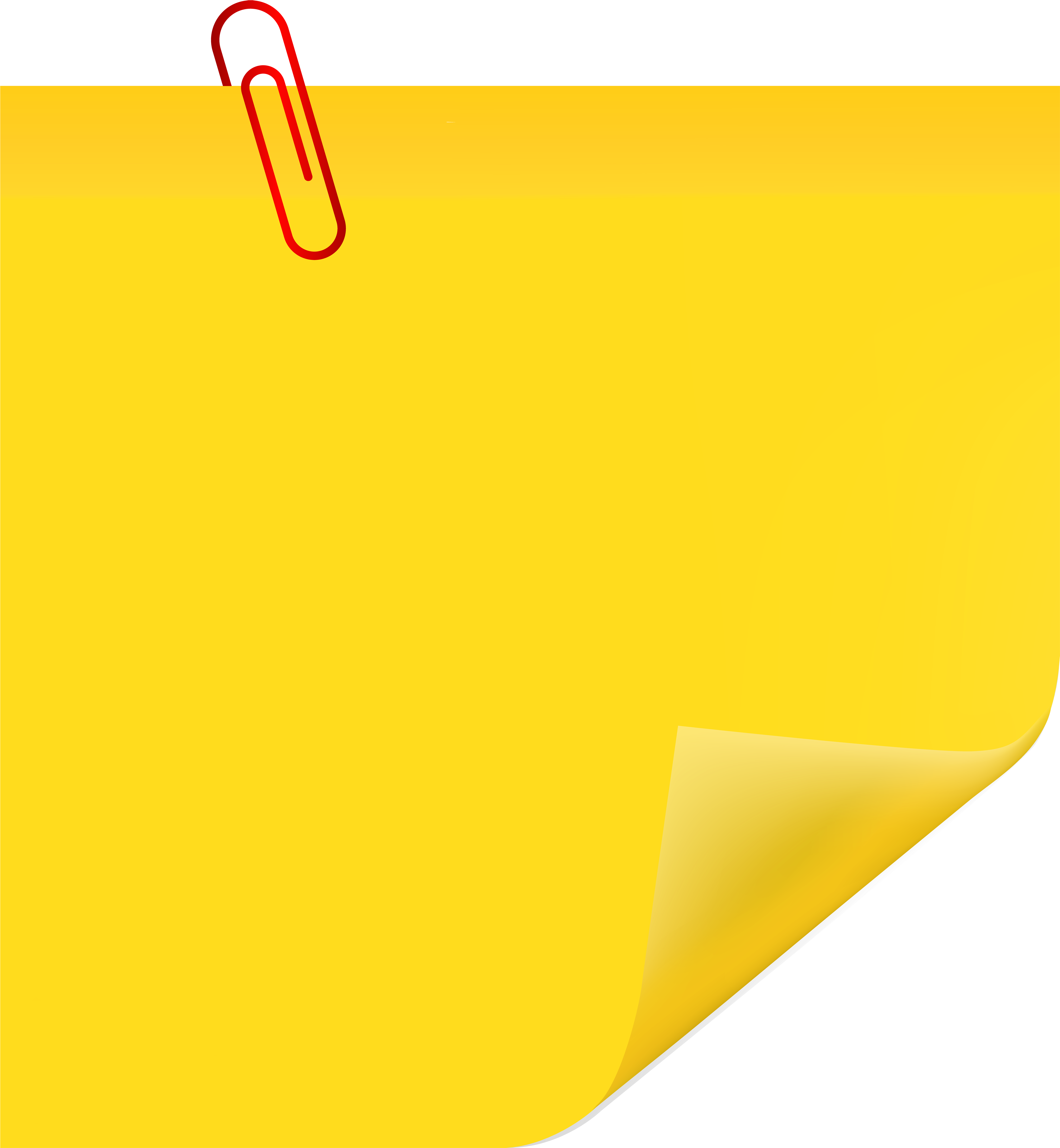 Sticky Note With Paperclip Png Clip Art - Post It With Paperclip Clip ...