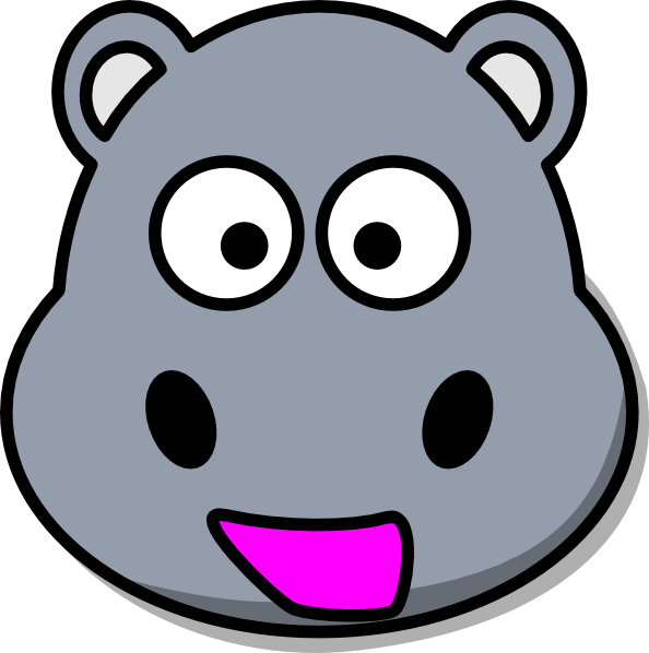 Hippo Head Clip Art At Clker - Cartoon Hippo - Full Size PNG Clipart ...