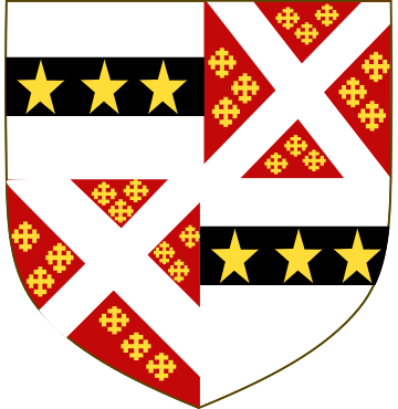 1st & 4th, Argent, On A Fess Sable, Three Mullets Or - Emblem - Full ...