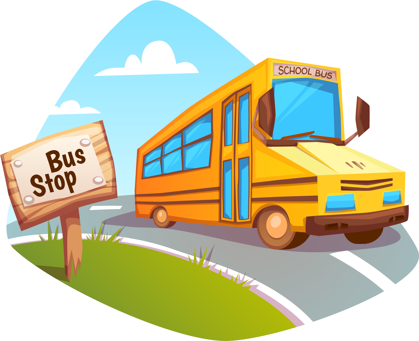 School Bus Cartoon Illustration - School Bus Cartoon Illustration ...