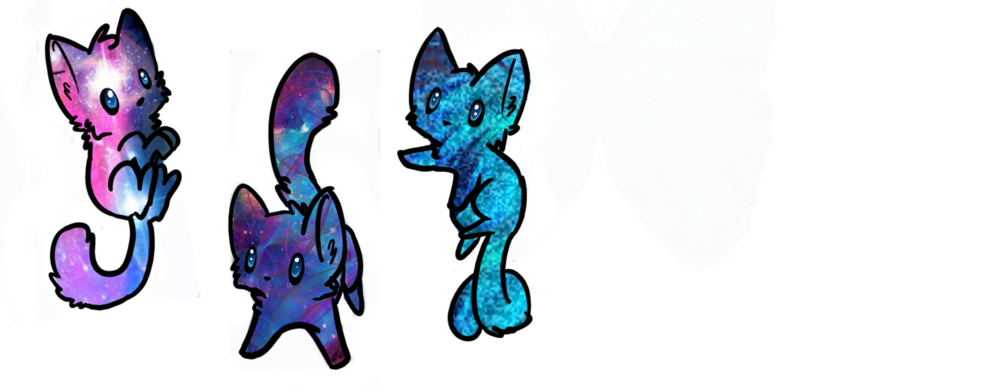 Galaxy Kittens By Kinetic-passion - Cat - (1441x555) Png Clipart Download