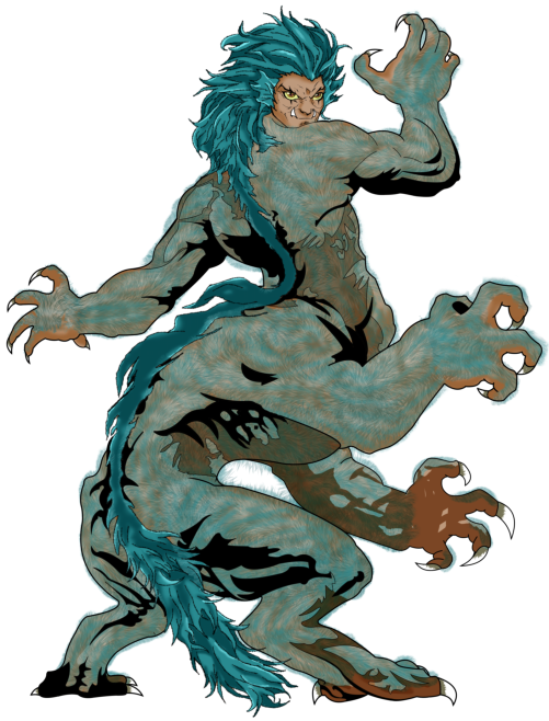 Blue Hair, Green Skin, Big Orc-like Teeth - Illustration - (501x658 ...