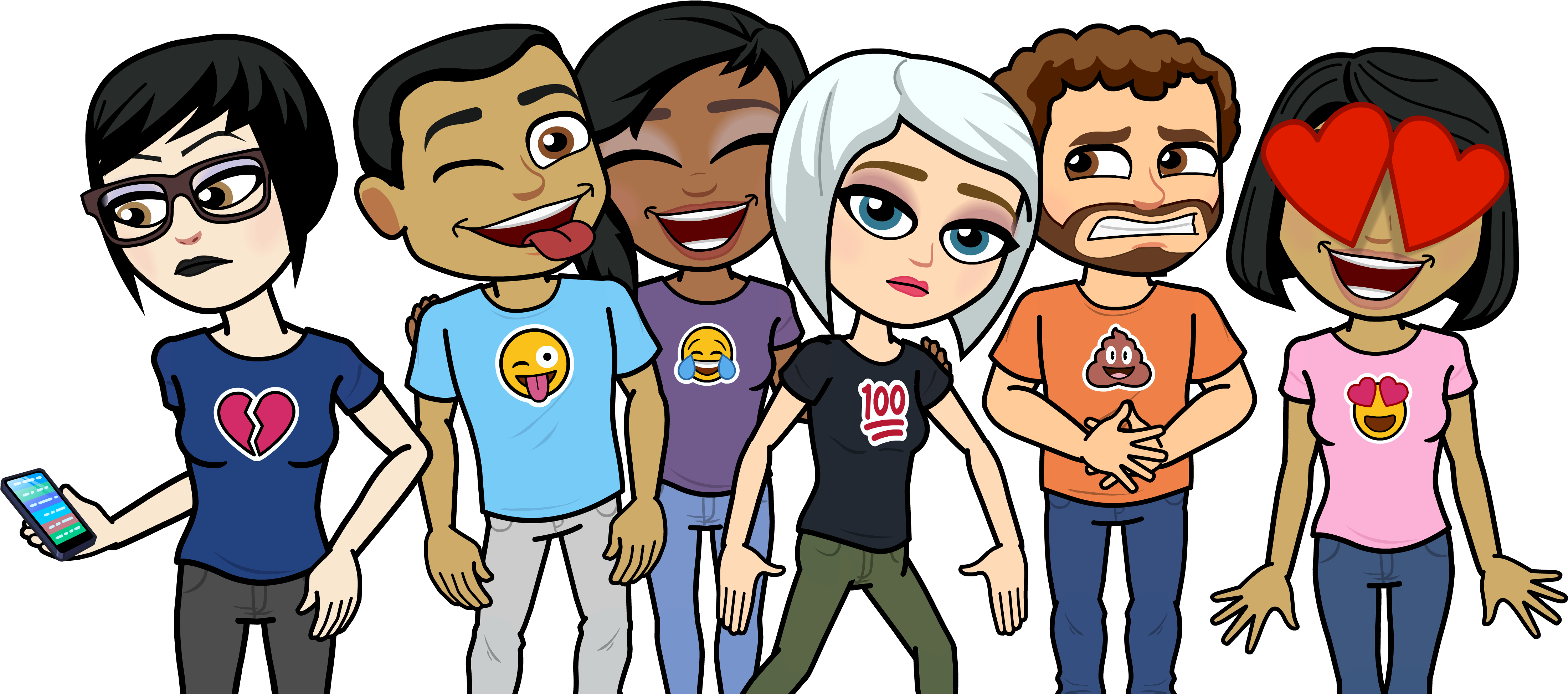 Like Odyssey On Facebook - Bitmojis - (4594x2454) Png Clipart Download