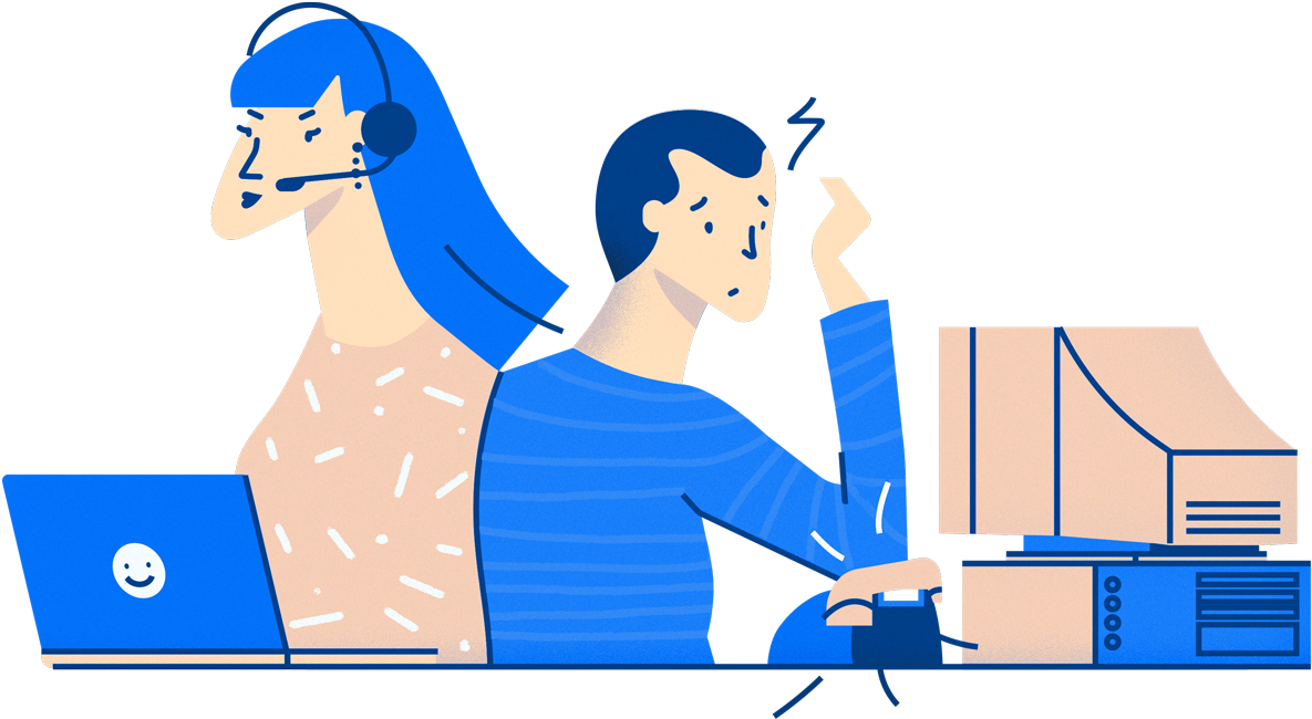 Customer Support Calls - Cartoon - (1500x750) Png Clipart Download