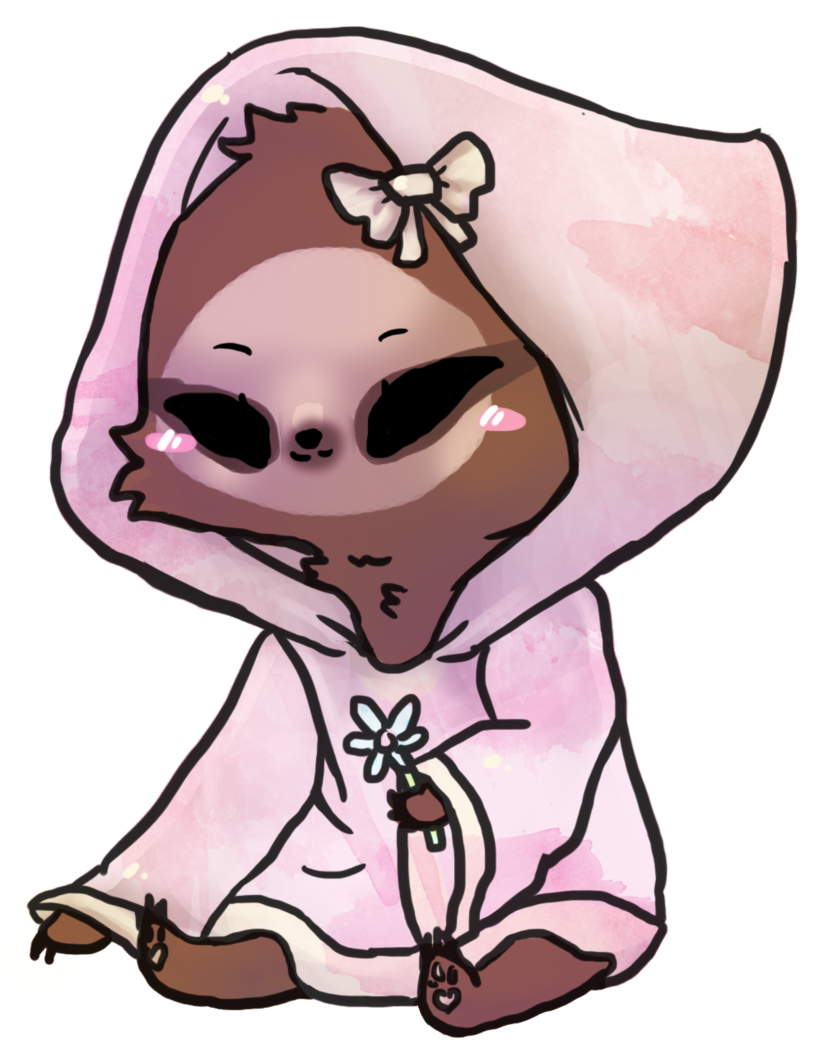 Chibi Sloth - Drawing - (1024x1166) Png Clipart Download