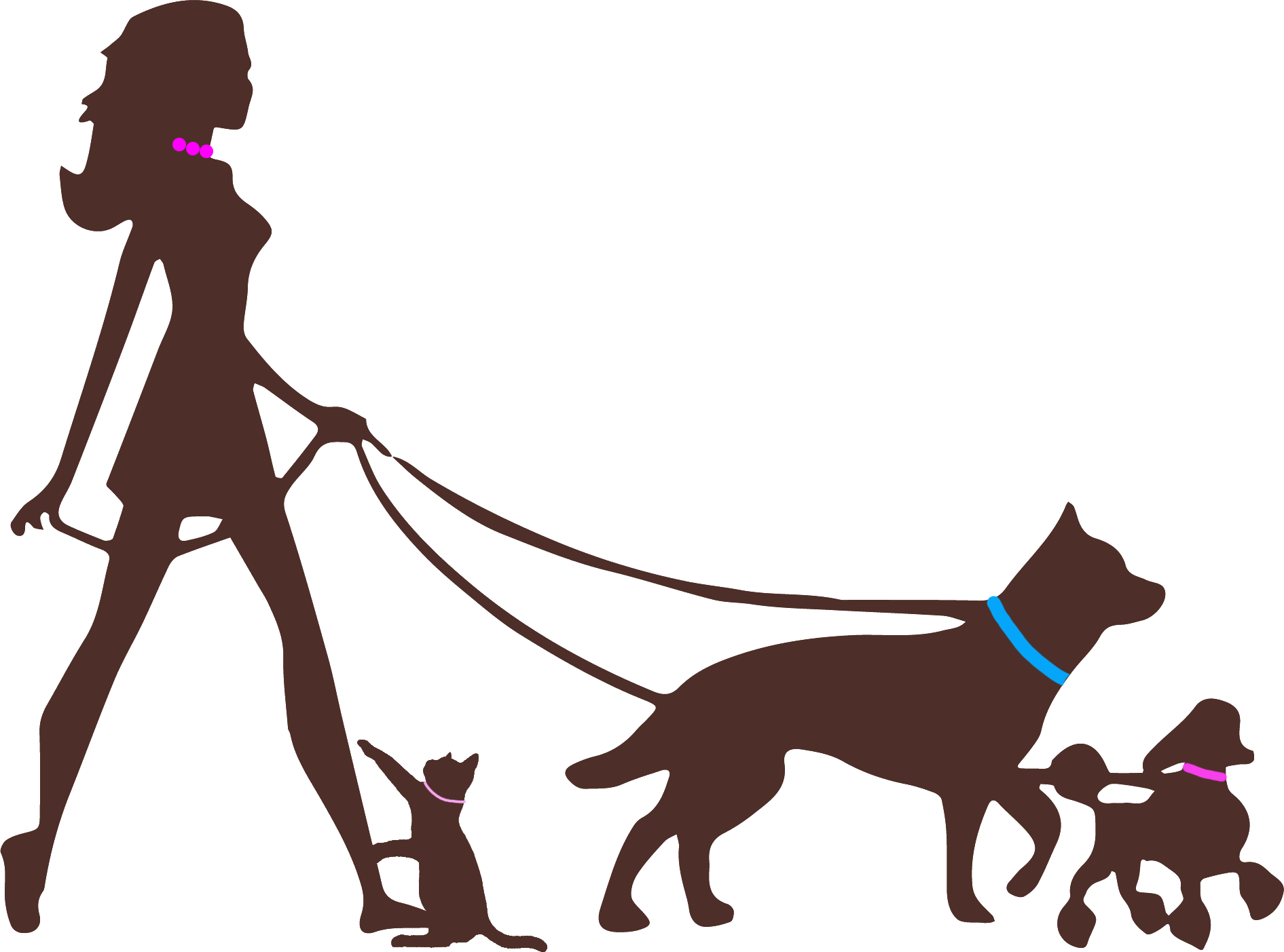 Logo - Lady Dog Walking Silhouette - (1891x1403) Png Clipart Download