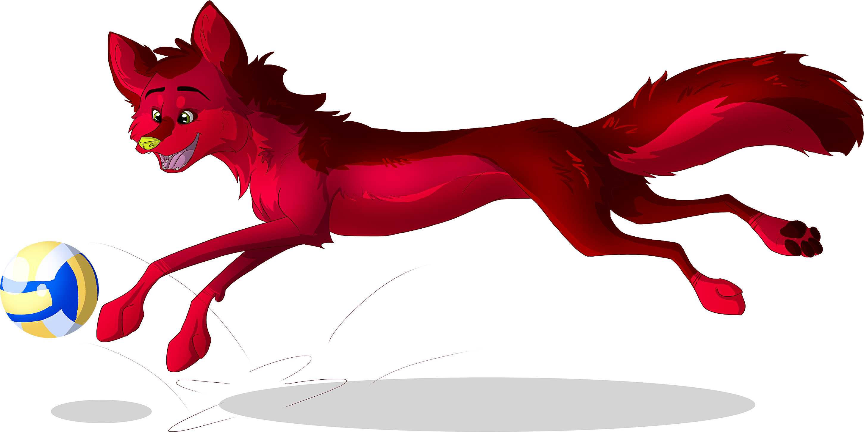 Run, Fox, Run - Cartoon - (3000x1518) Png Clipart Download