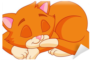 Sleeping Cat Cartoon - (400x400) Png Clipart Download