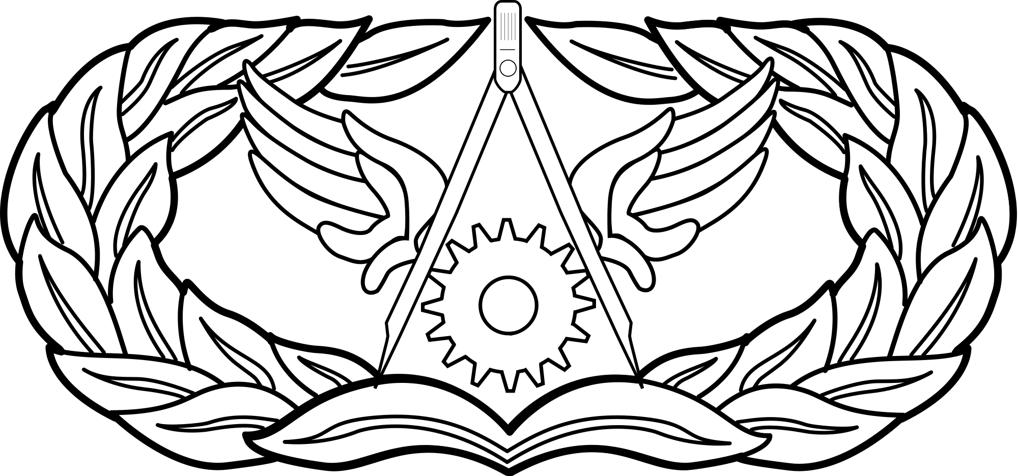 Open - Air Force Maintenance Badge - (2000x936) Png Clipart Download