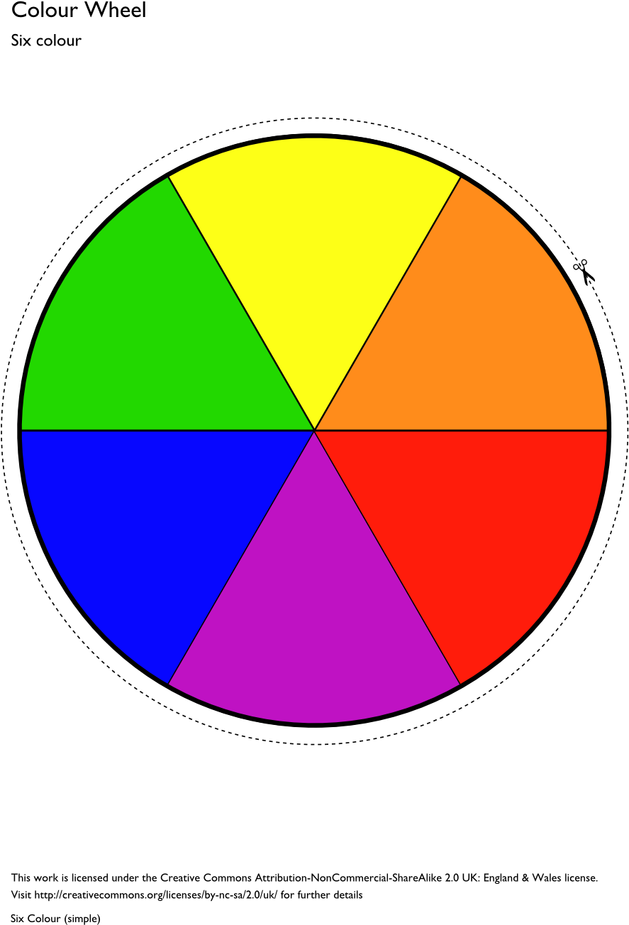 Simple Color Wheel - Six Color Color Wheel - (1000x1414) Png Clipart ...