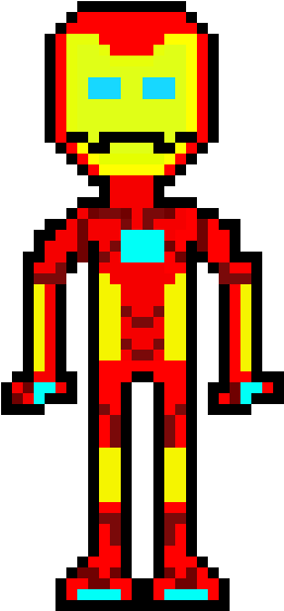 My Iron Man Pixel Art - Cartoon - (300x690) Png Clipart Download