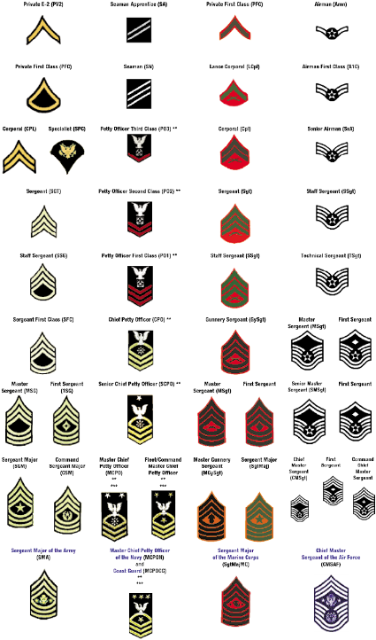 Enlisted Rank Insignia - Enlisted Rank Insignia - (434x800) Png Clipart ...