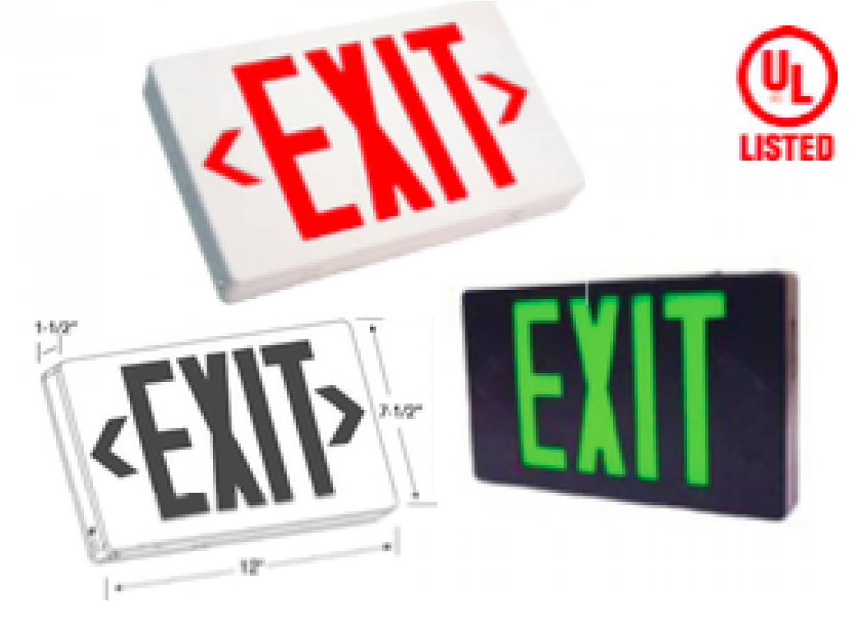 Led Exit Sign - Exit Sign - (1200x1200) Png Clipart Download