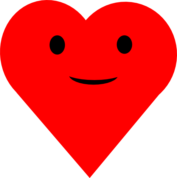 Red Heart Smile Clip Art - Happy Heart Clip Art - (594x598) Png Clipart ...