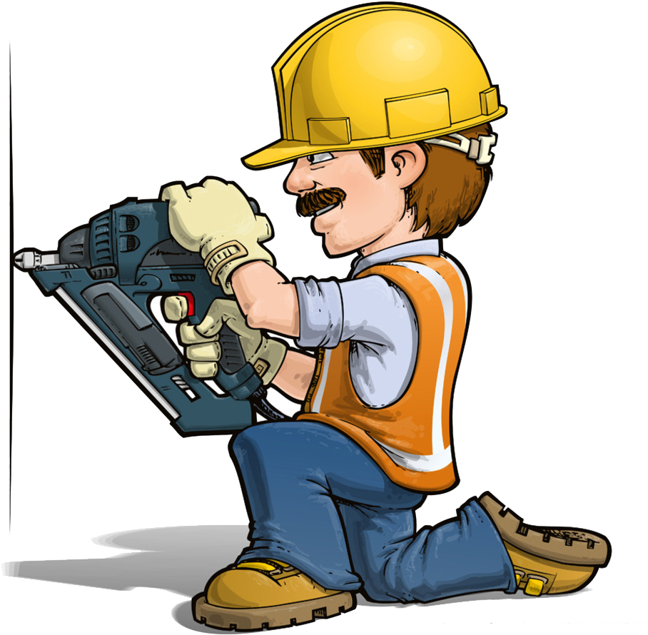 Cartoon Handyman Stock Illustration Illustration - Construction Worker ...