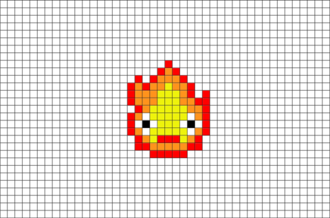 Calcifer Pixel Art - Pokemon Pixel Art Rattata - (480x317) Png Clipart ...