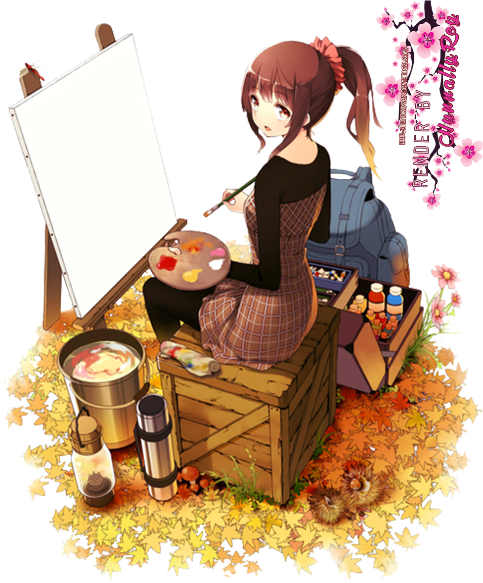 Anime - Artist Anime Girl - (1000x1216) Png Clipart Download