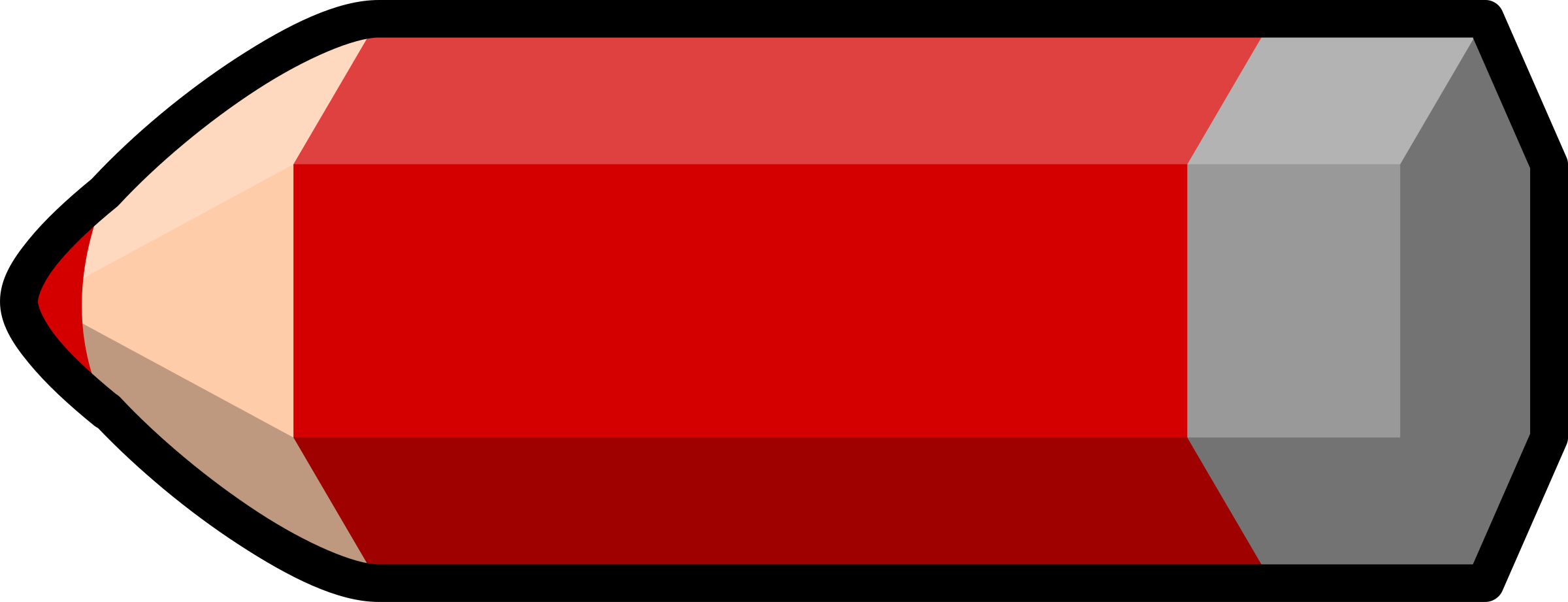 Pencil Clipart Red Color - Red Pencil Clipart - (2400x922) Png Clipart ...