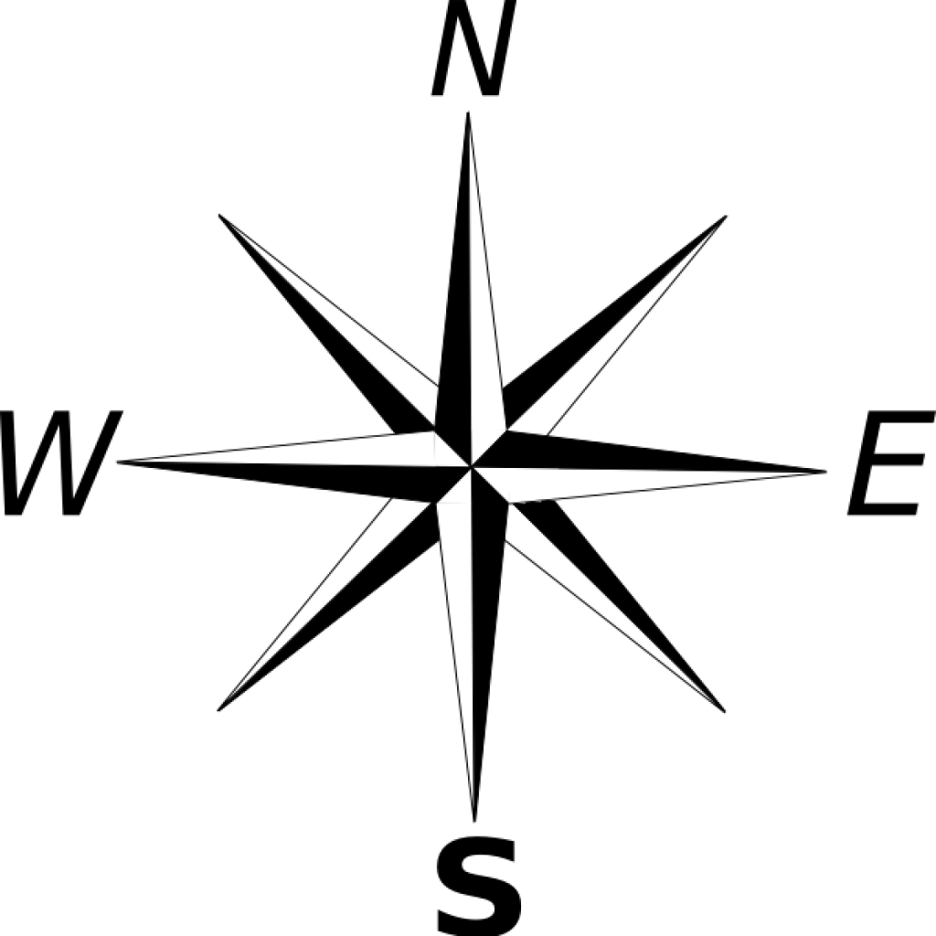 Simple Compass Rose Clip Art - Cardinal And Intermediate Directions ...