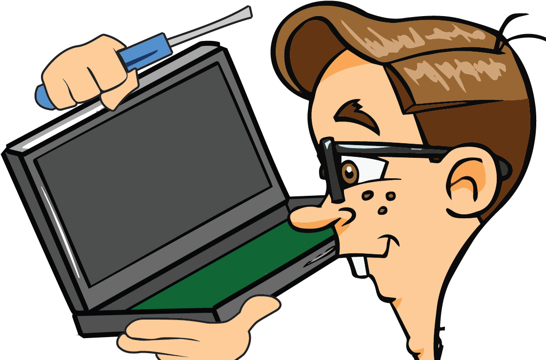Laptop Clipart Pc Repair - Cartoon Computer Repair - (1127x755) Png ...