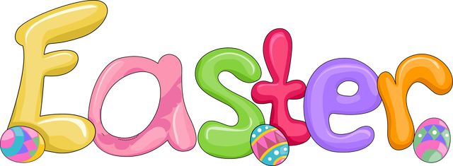 Easter Word Art - (640x235) Png Clipart Download