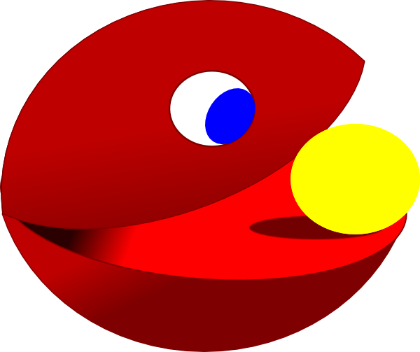 Red Pacman - (600x503) Png Clipart Download