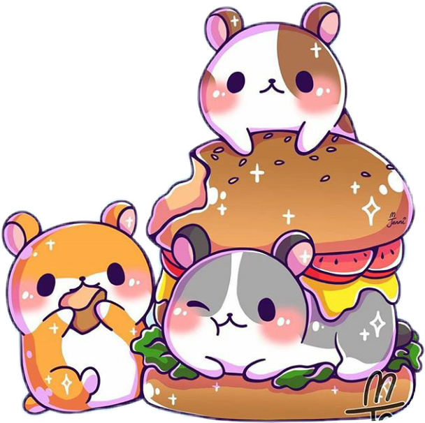 Kawaii Cute Hamburger Kawaiifood Hamster Hamsters Hamst - Chibi ...