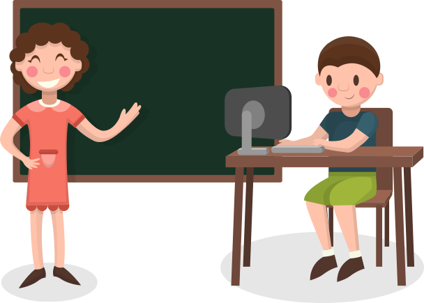 Course Clipart Classroom Activity - Student And Teacher Png - (608x435 ...