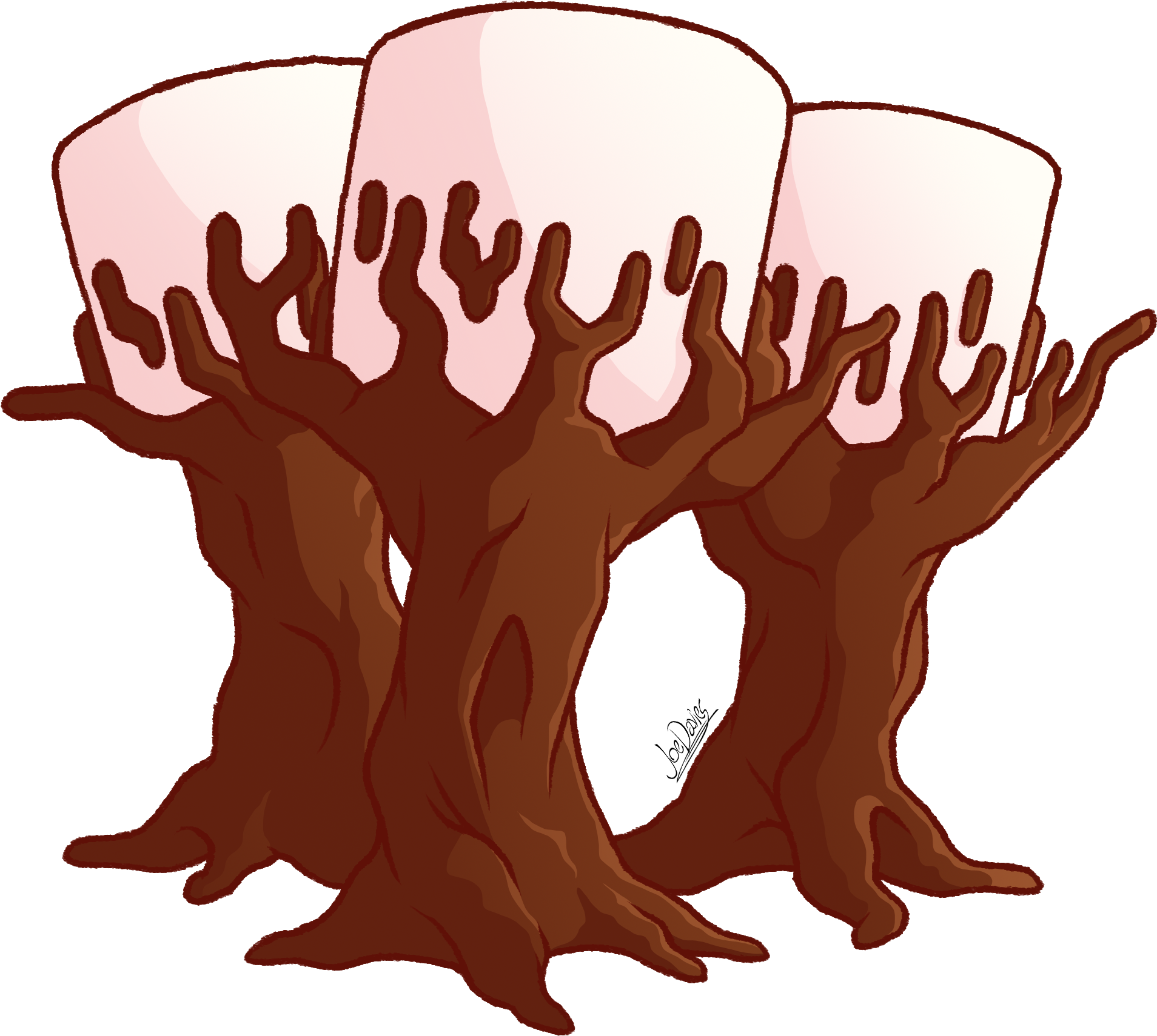 Marshmallow Trees Final - Illustration - (1950x1750) Png Clipart Download