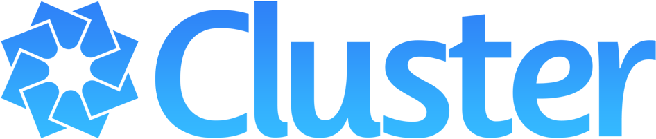 Cluster Logo Blue - Cluster App Logo - (1026x300) Png Clipart Download