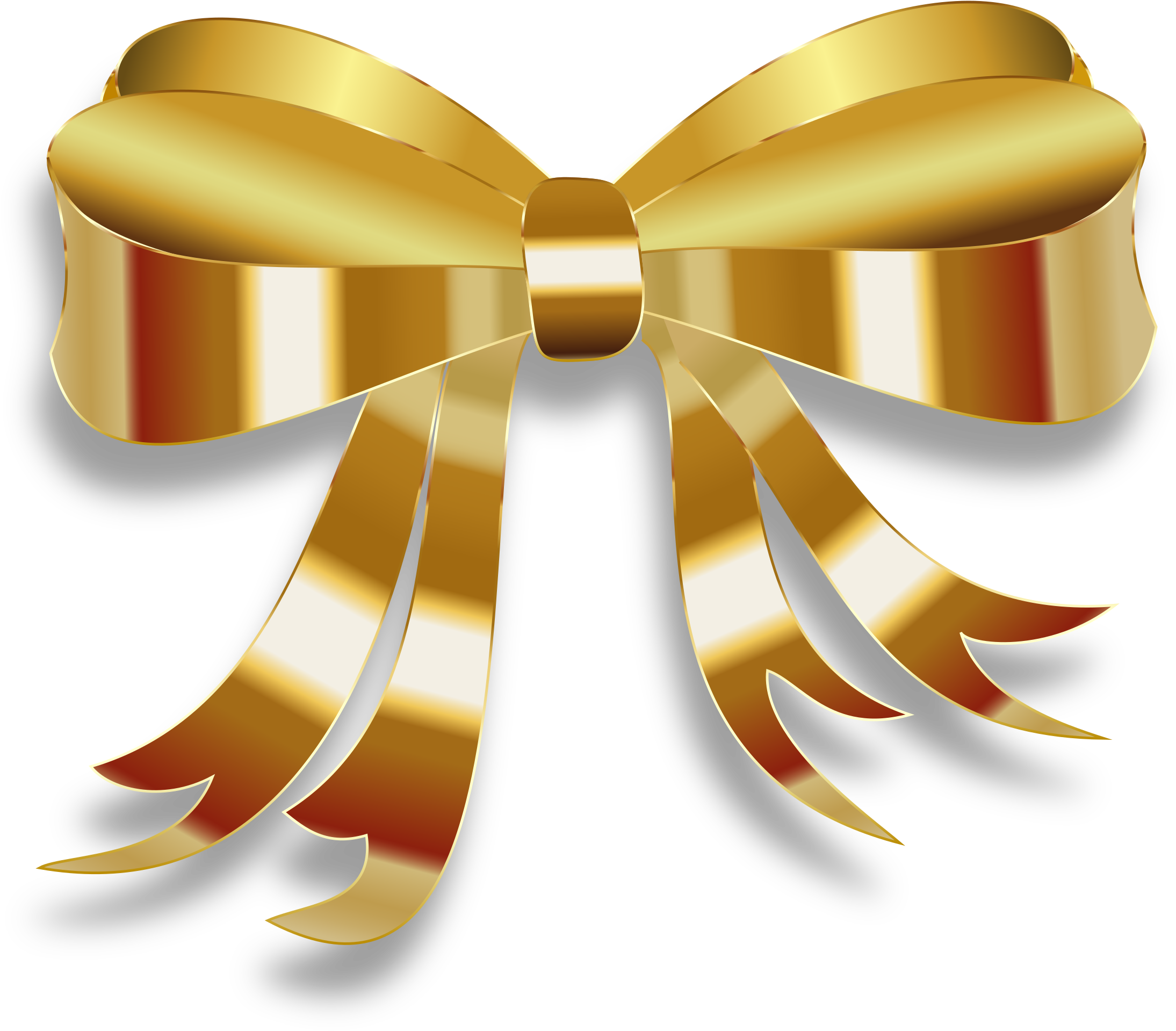 Clipart - Gold Ribbon Clip Art - (2400x2103) Png Clipart Download
