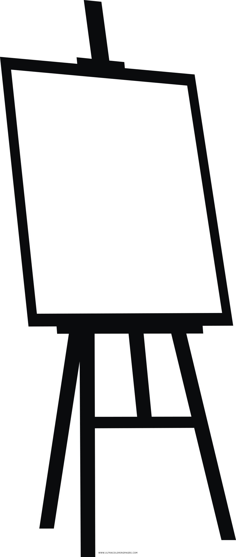 Easel Coloring Page - Drawing - (1000x2356) Png Clipart Download