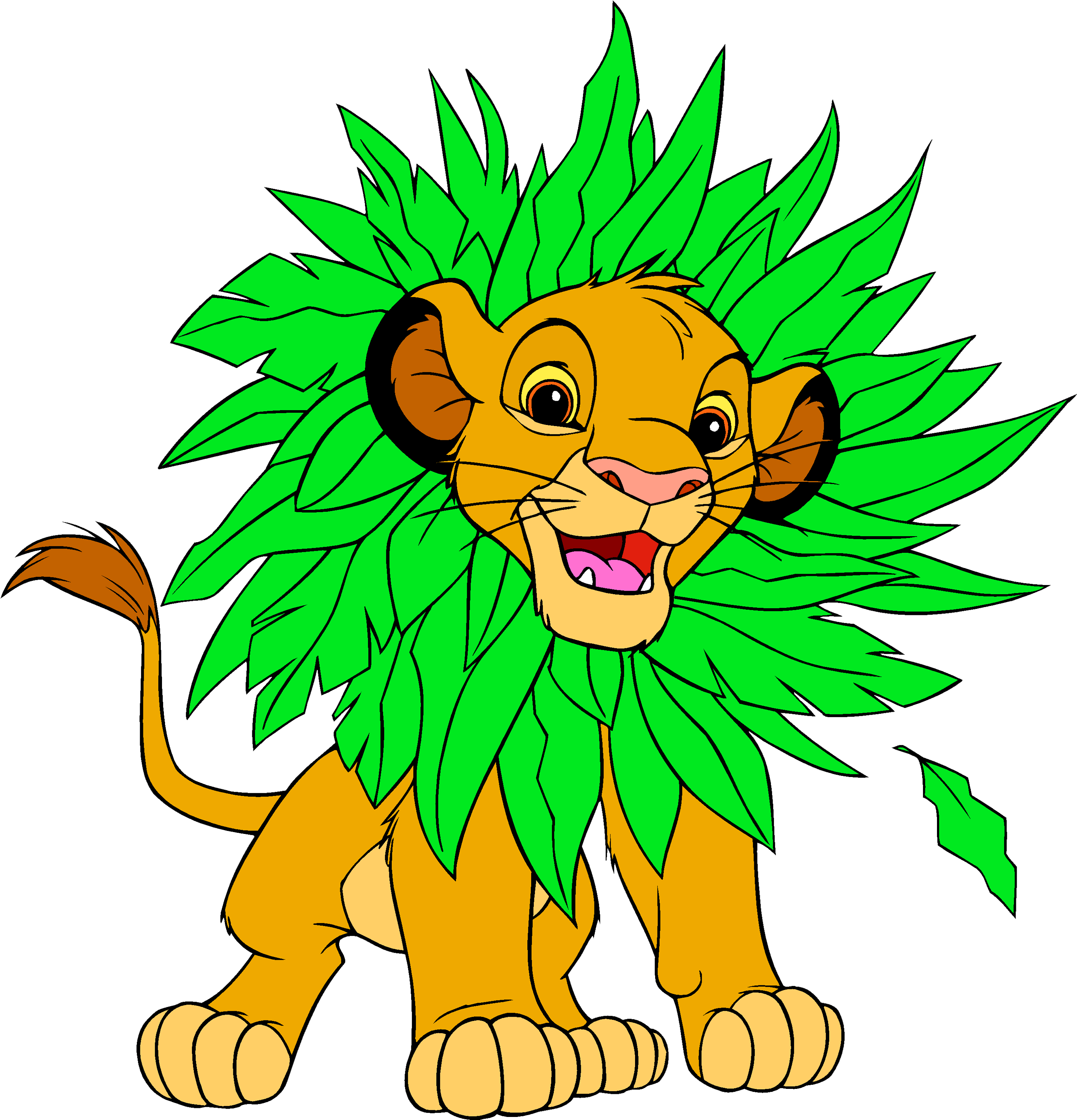 Simba Mufasa Nala Sarabi Clip Art - Lion King Simba Leaf Mane - Full ...