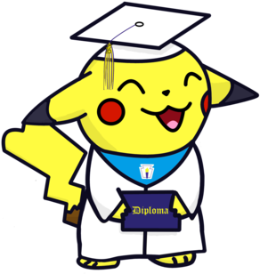Graduation Pikachu By Solarcrush - Drawing - (400x368) Png Clipart Download