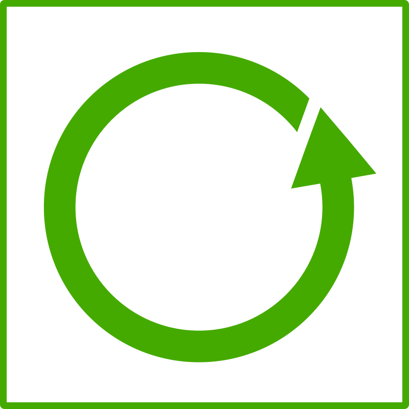 Reduce Reuse Recycle Symbol 14, - Green Circle With Arrow - (800x800 ...