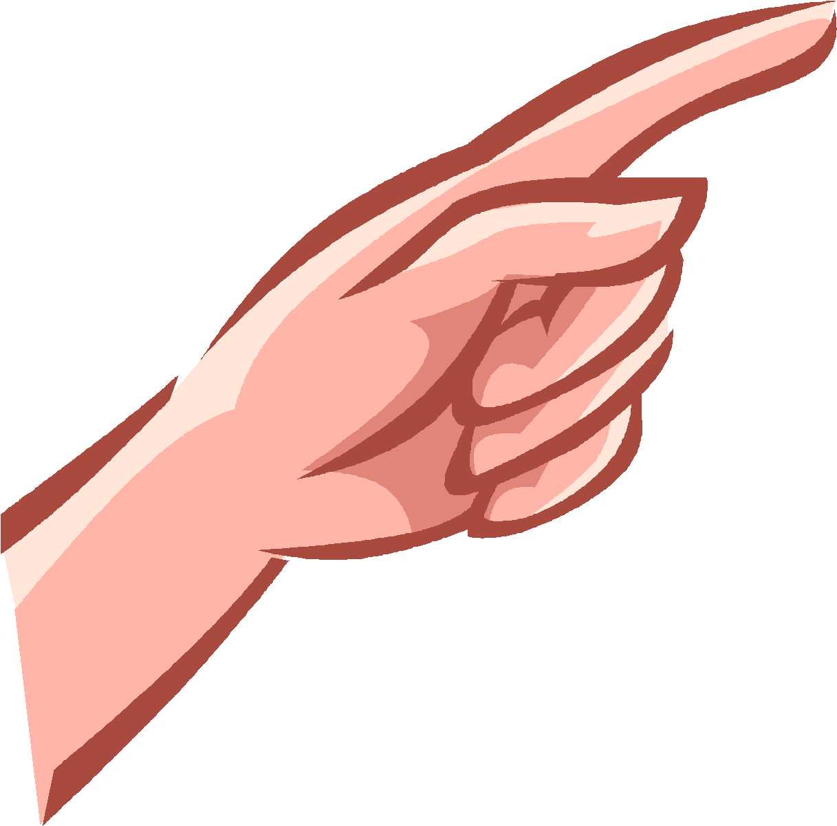 Cartoon Hands Pointing - (1287x1291) Png Clipart Download
