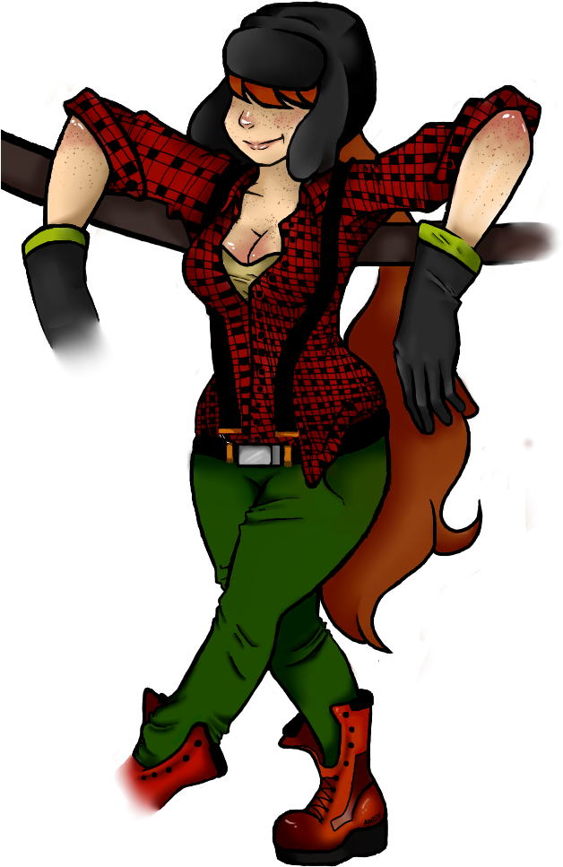 Lumberjack Oc Design By Chamai-chan - Drawing - (747x1069) Png Clipart ...