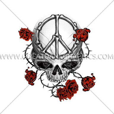 Peace Skull - Illustration - (385x385) Png Clipart Download